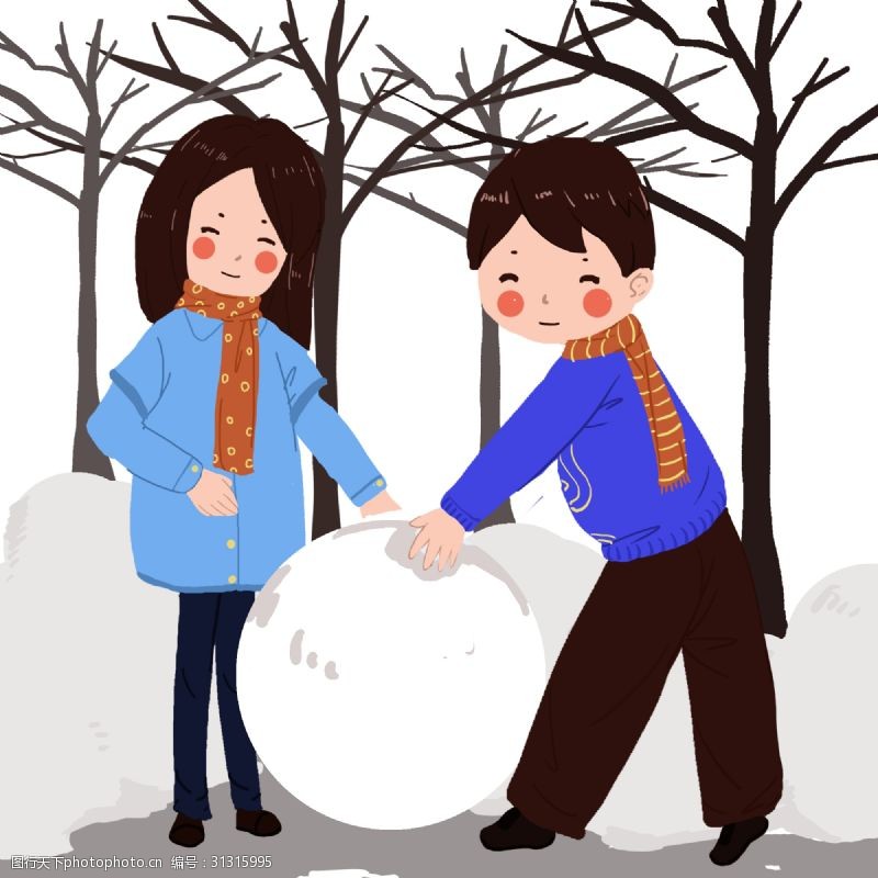 小孩滚大雪球图片免费下载_小孩滚大雪球素材_小孩滚大雪球模板-图行天下素材网